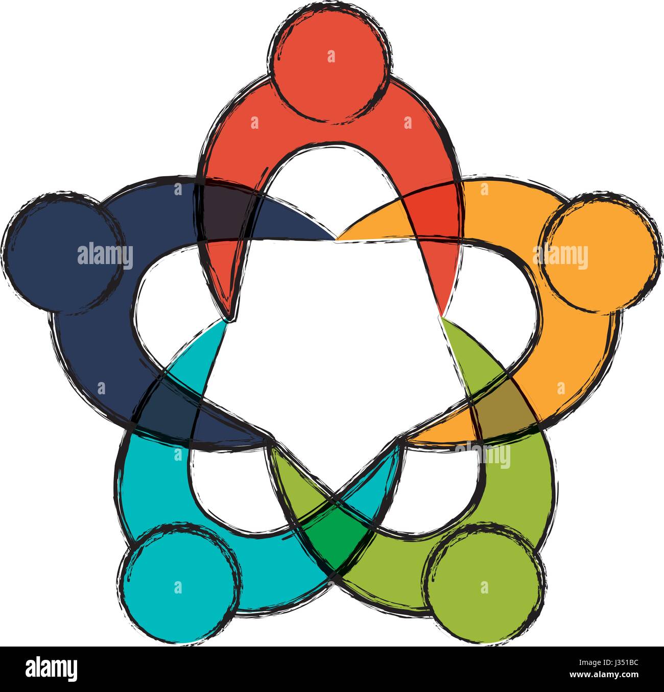 Teamwork abstract symbol Stock Vector Image & Art - Alamy