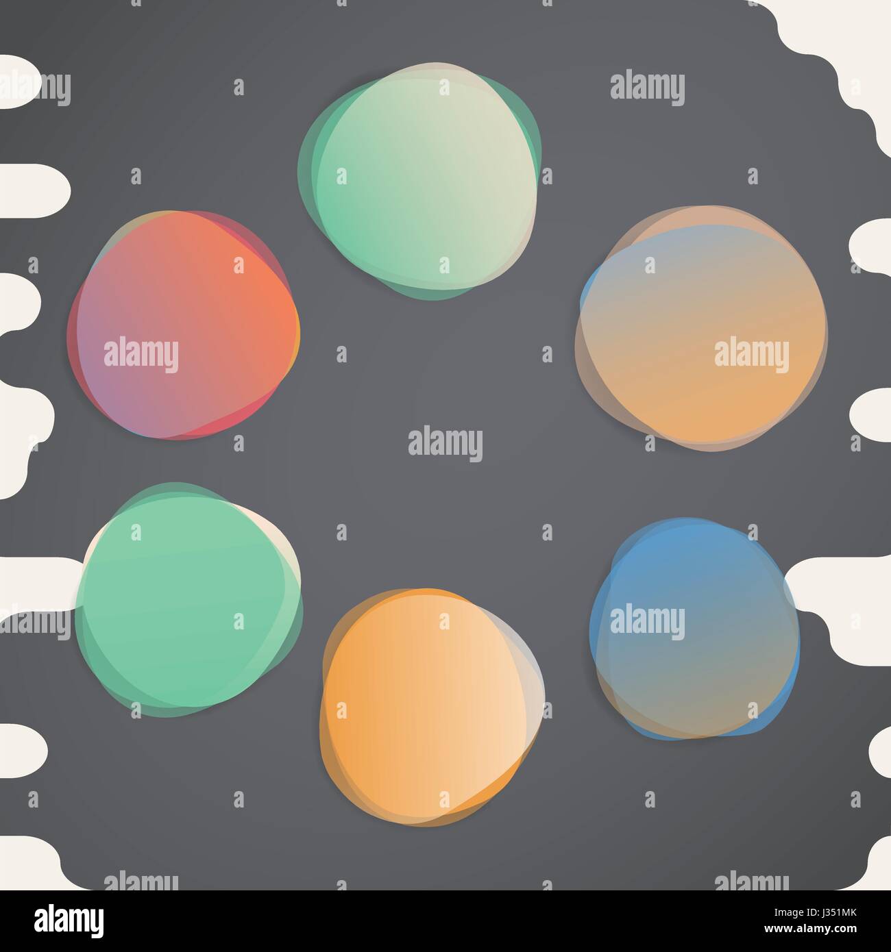 Stacked round colorful watercolor vector shapes. Abstract banners on ...
