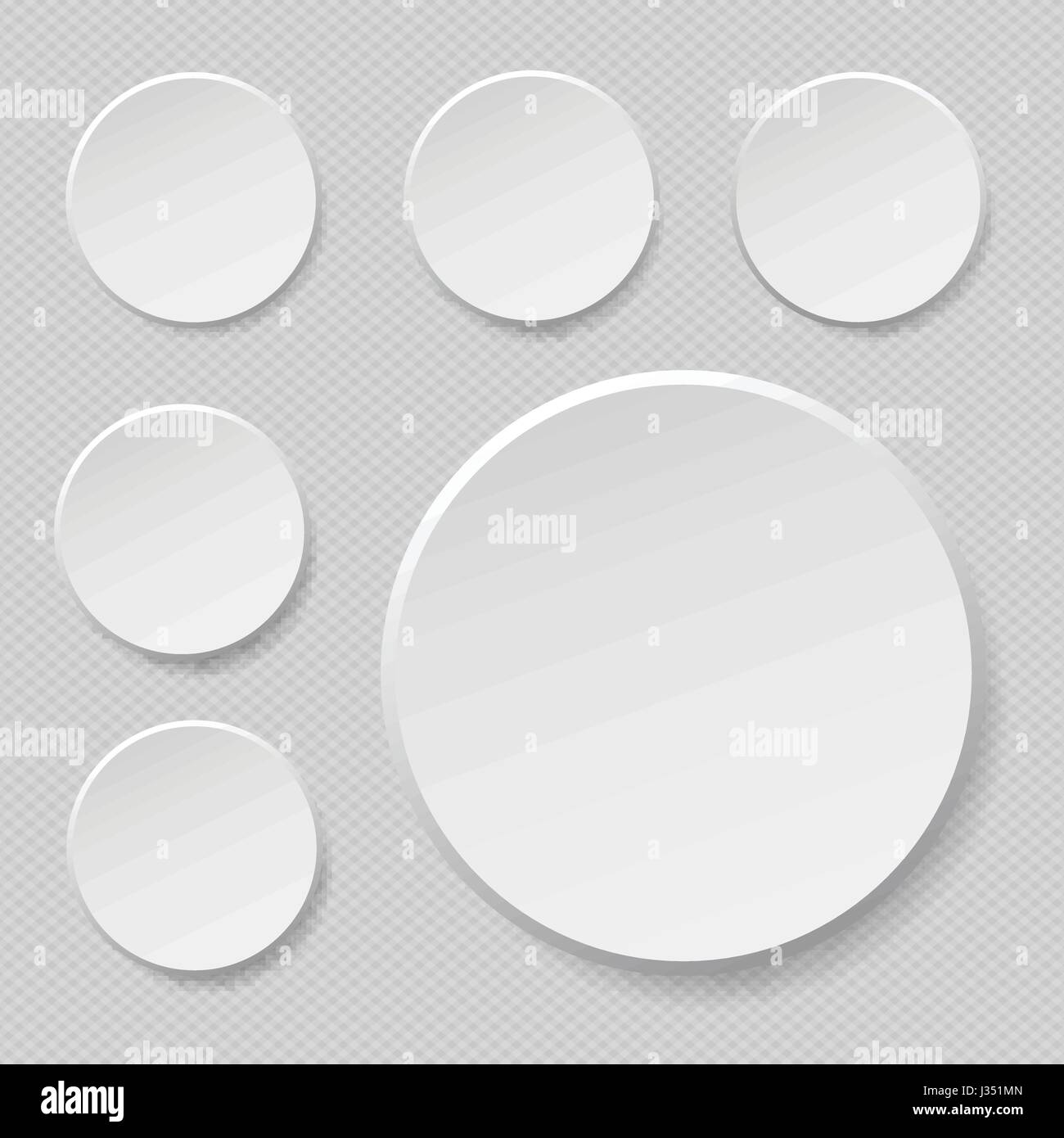 Round offer paper sticker or badges, white banners set. Circle buttons ...