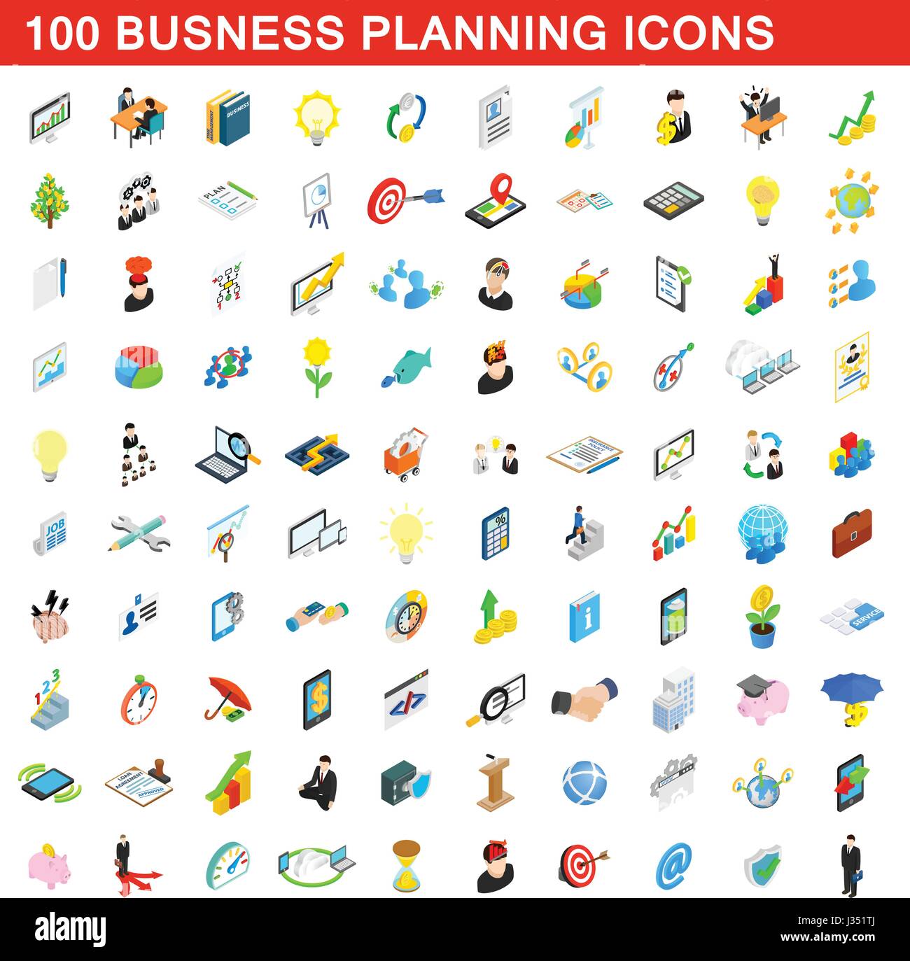 100 business plan icons hi-res stock photography and images - Alamy