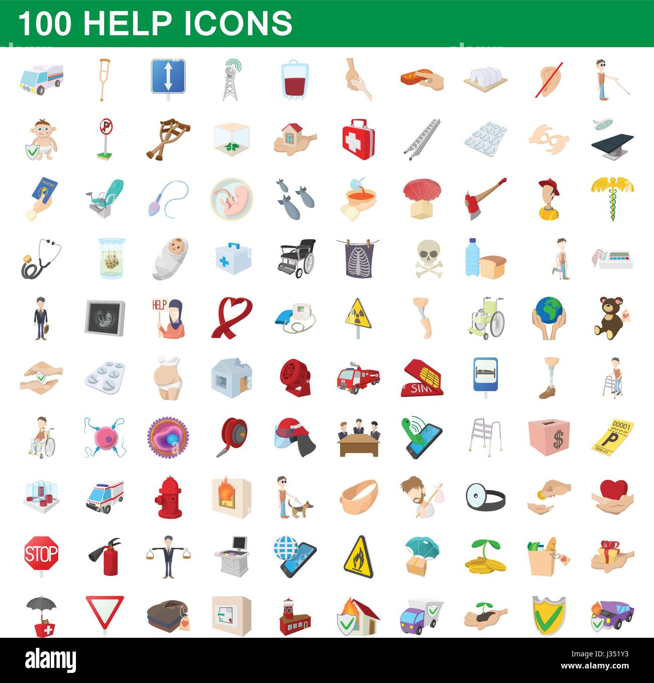 100 help icons set, cartoon style Stock Vector Image & Art - Alamy