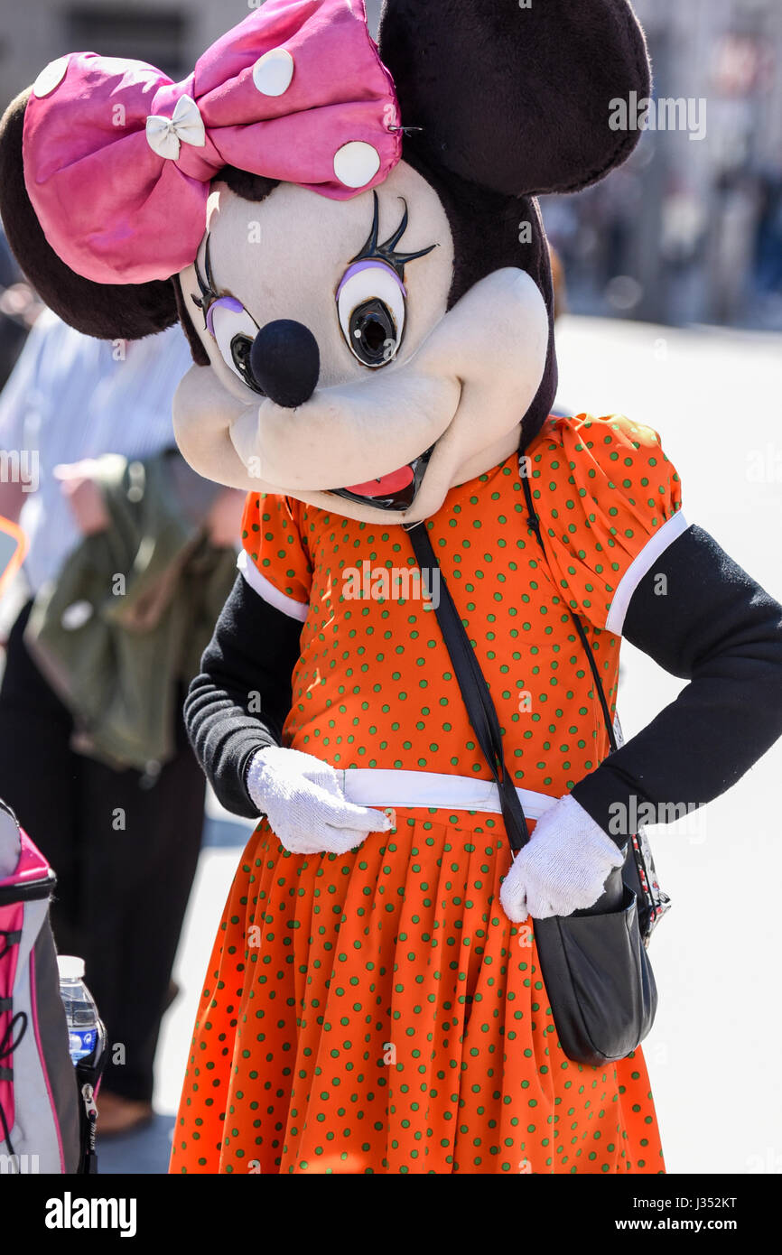 Mickey mouse is collecting money for the dance in the city center Stock ...