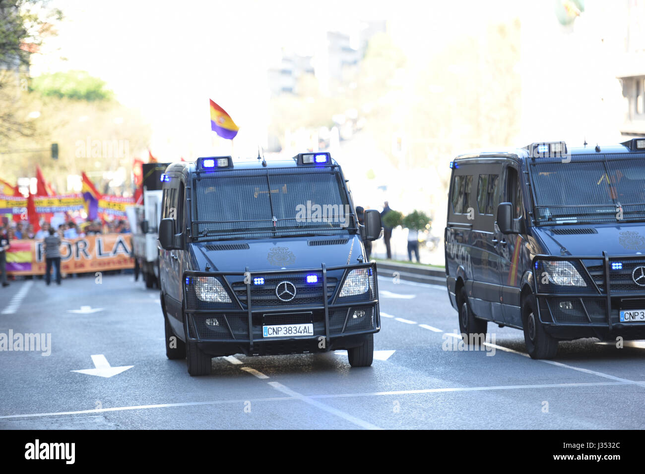 Police in Madrid Spain Stock Photo - Alamy