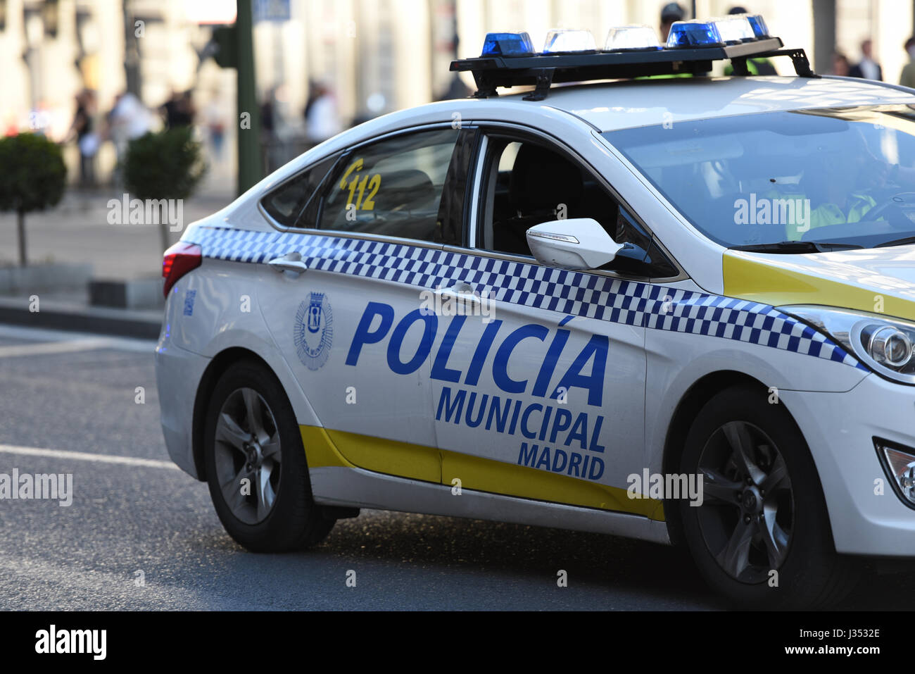 Police in Madrid Spain Stock Photo - Alamy