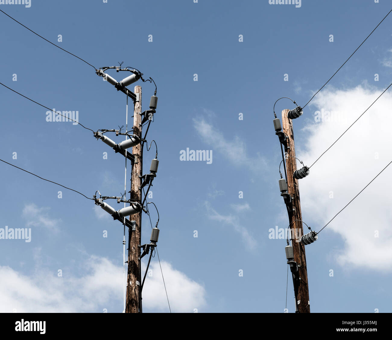 Utility lines on a street in Los Angeles, CA USA Stock Photo - Alamy