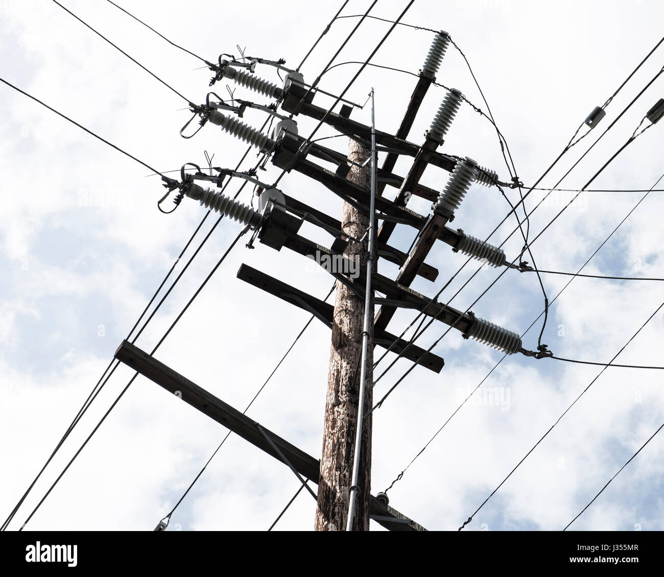 Utility lines on a street in Los Angeles, CA USA Stock Photo - Alamy