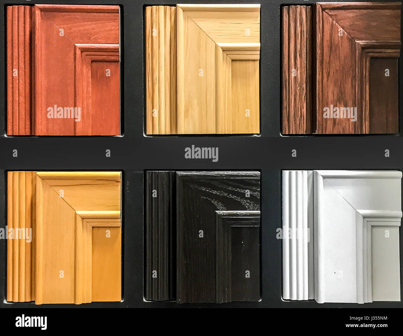 kitchen cabinet door color and profile samples Stock Photo - Alamy