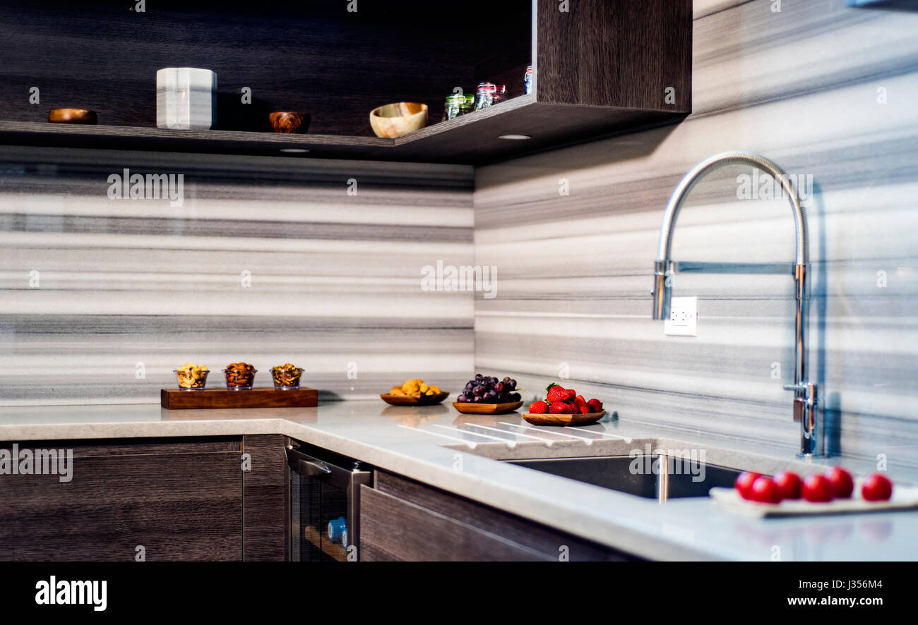 Modern granite countertops Stock Photo - Alamy