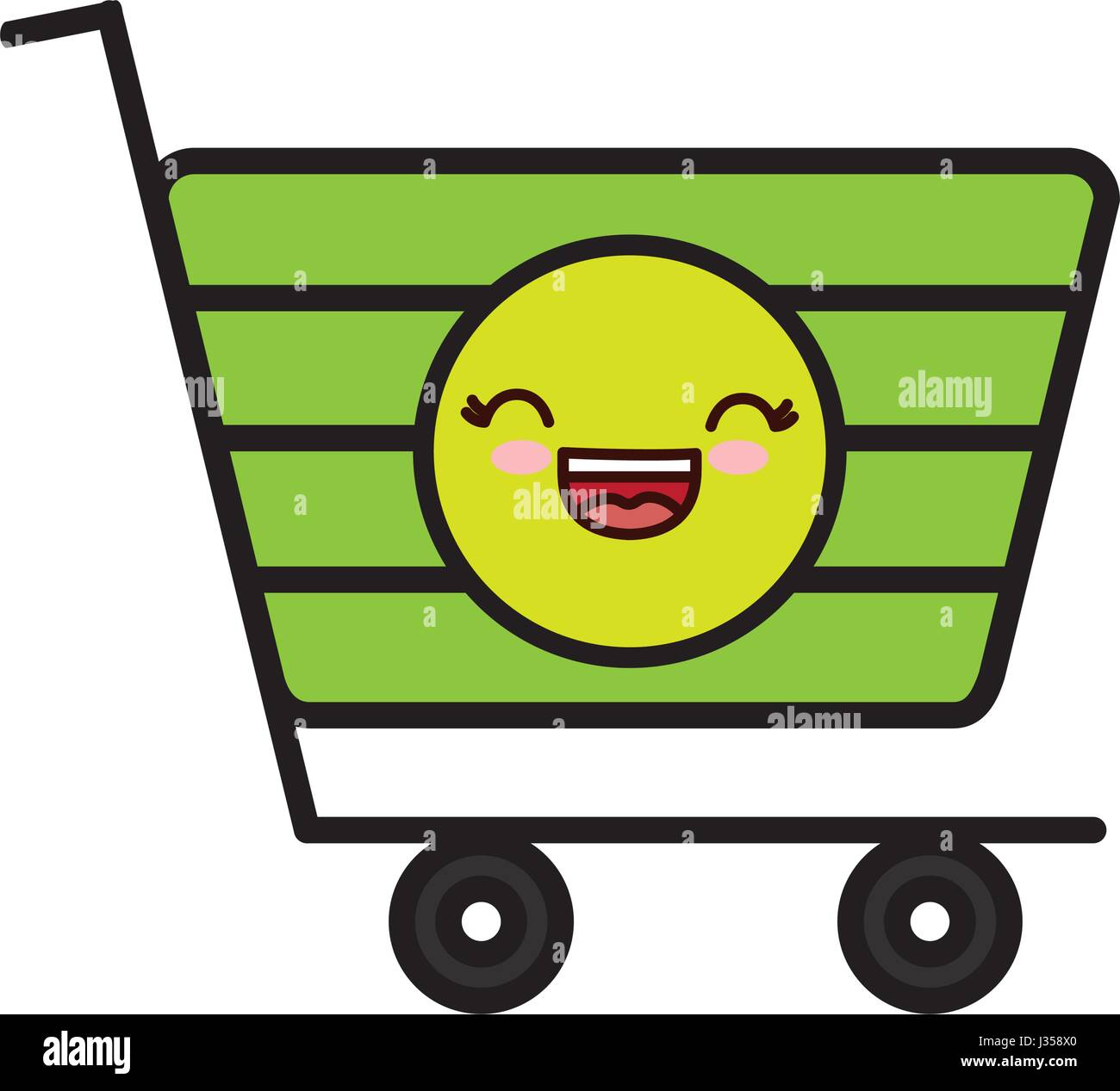 kawaii shopping cart icon Stock Vector Image & Art - Alamy