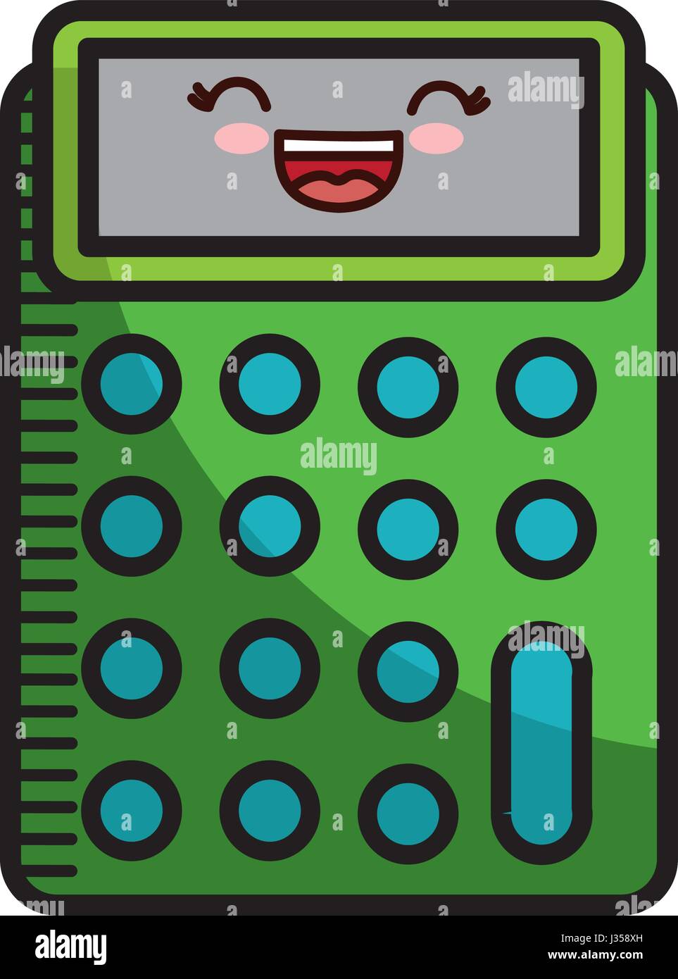 Happy calculator cartoon character Stock Vector Images - Alamy