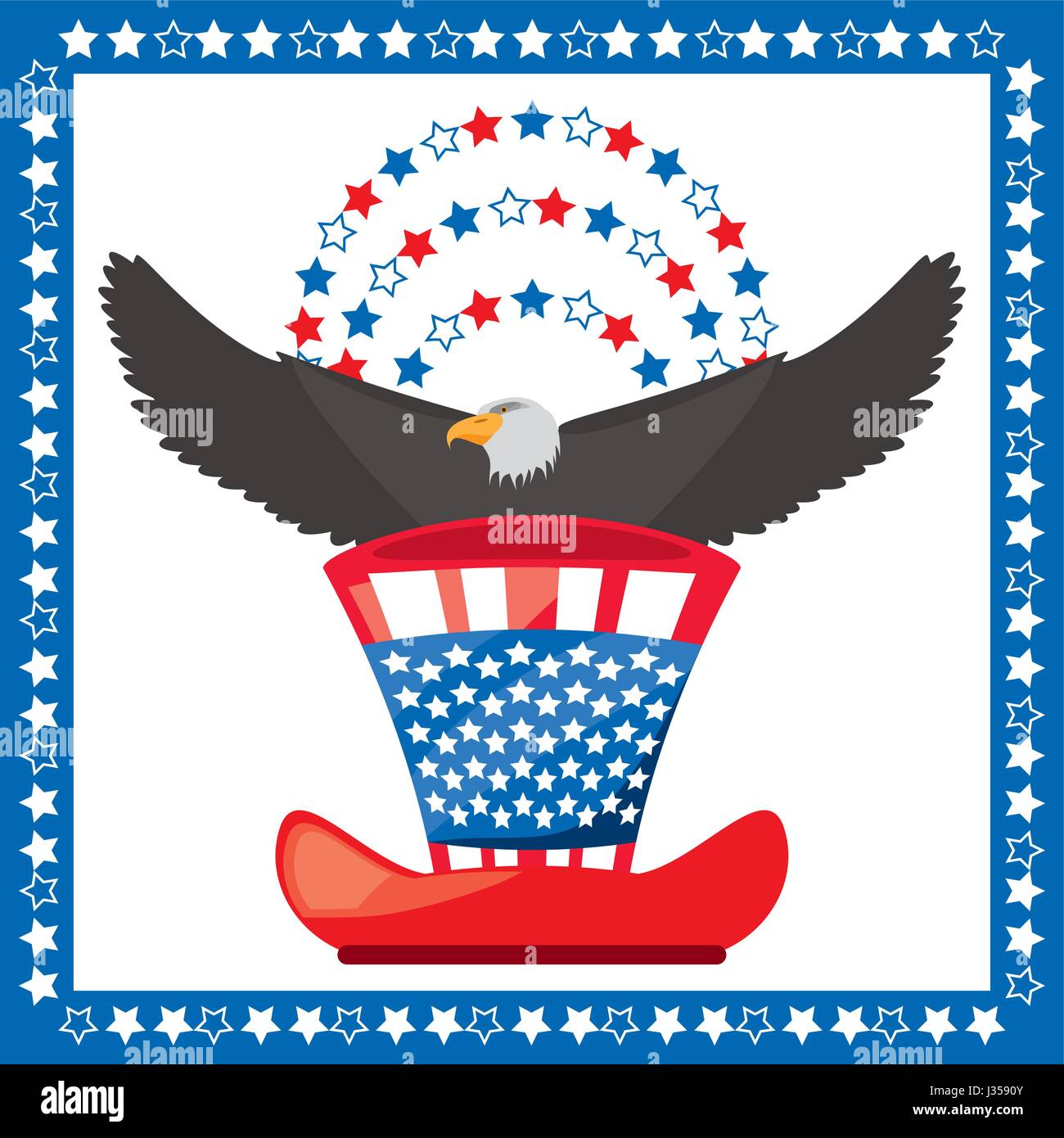 eagle and american hat patriotic symbol Stock Vector Image & Art - Alamy
