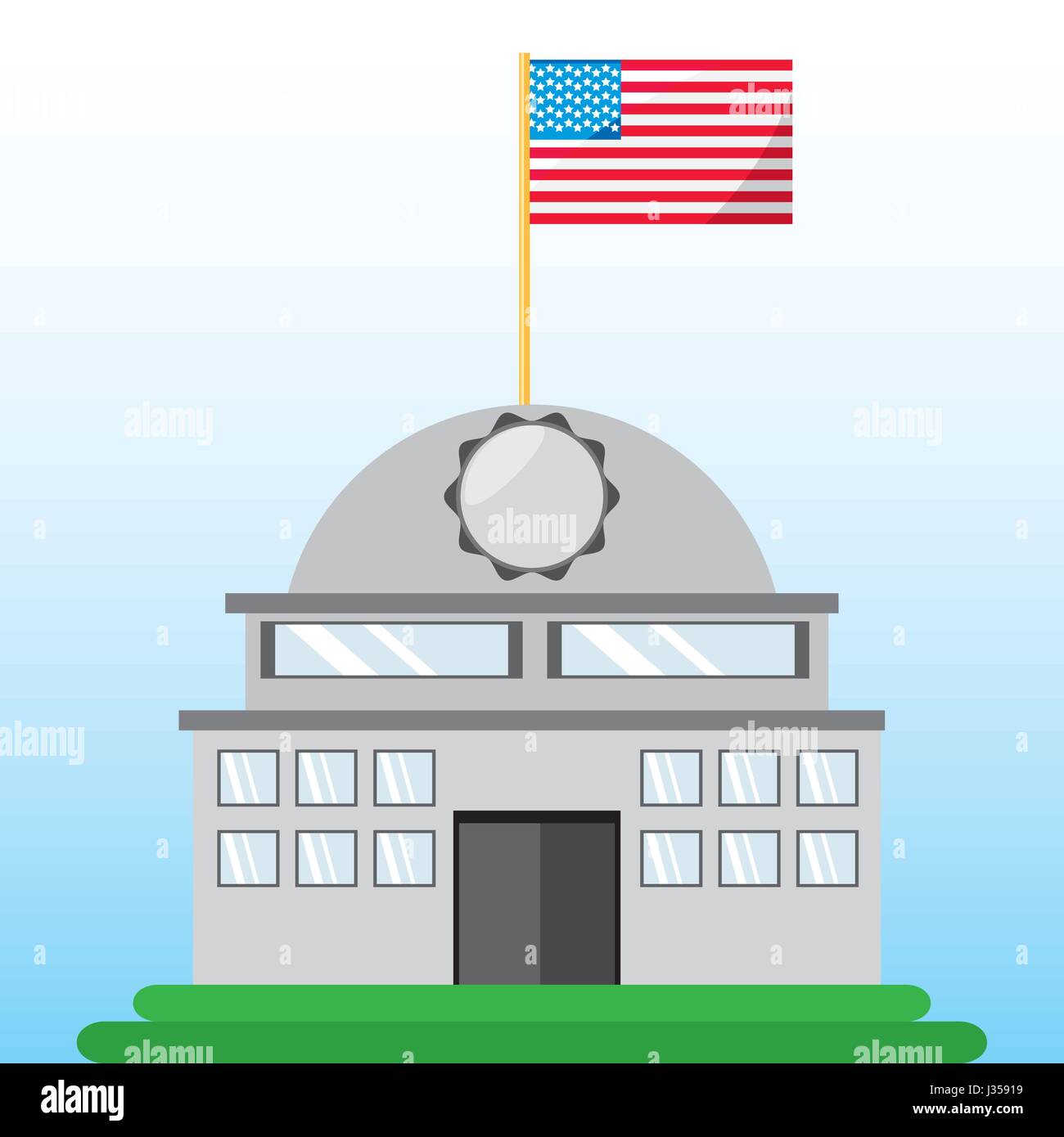 the white house with american flag symbol Stock Vector Image & Art - Alamy