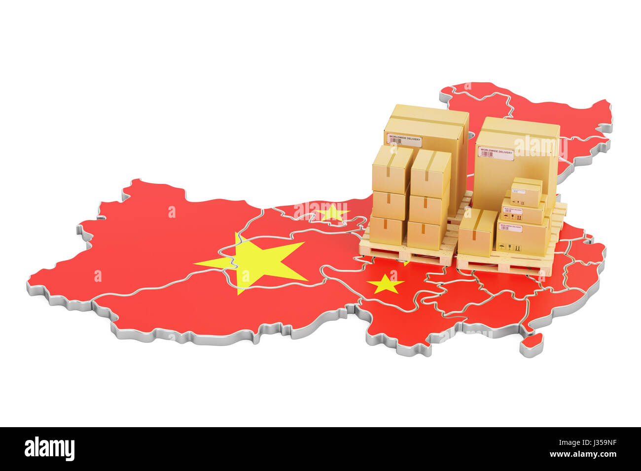 China shipping map hi-res stock photography and images - Alamy