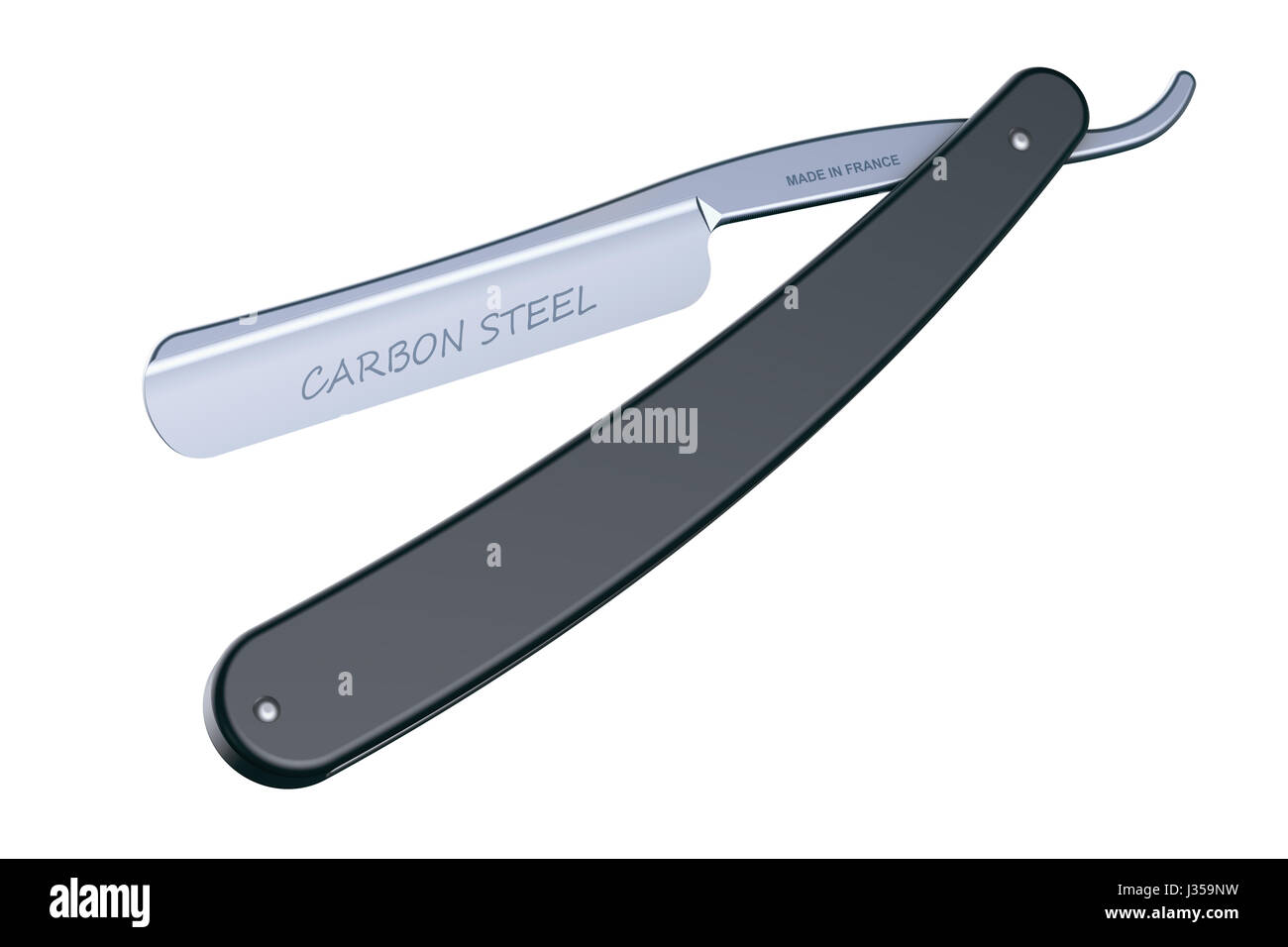 Razor and blade, 3D rendering isolated on white background Stock Photo ...