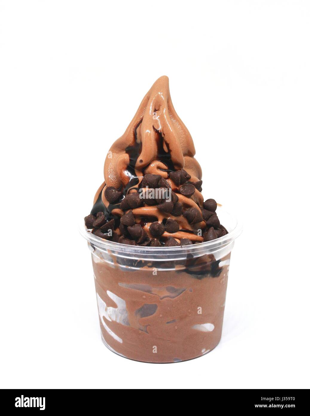 soft serve ice cream in a cup with topping Stock Photo - Alamy