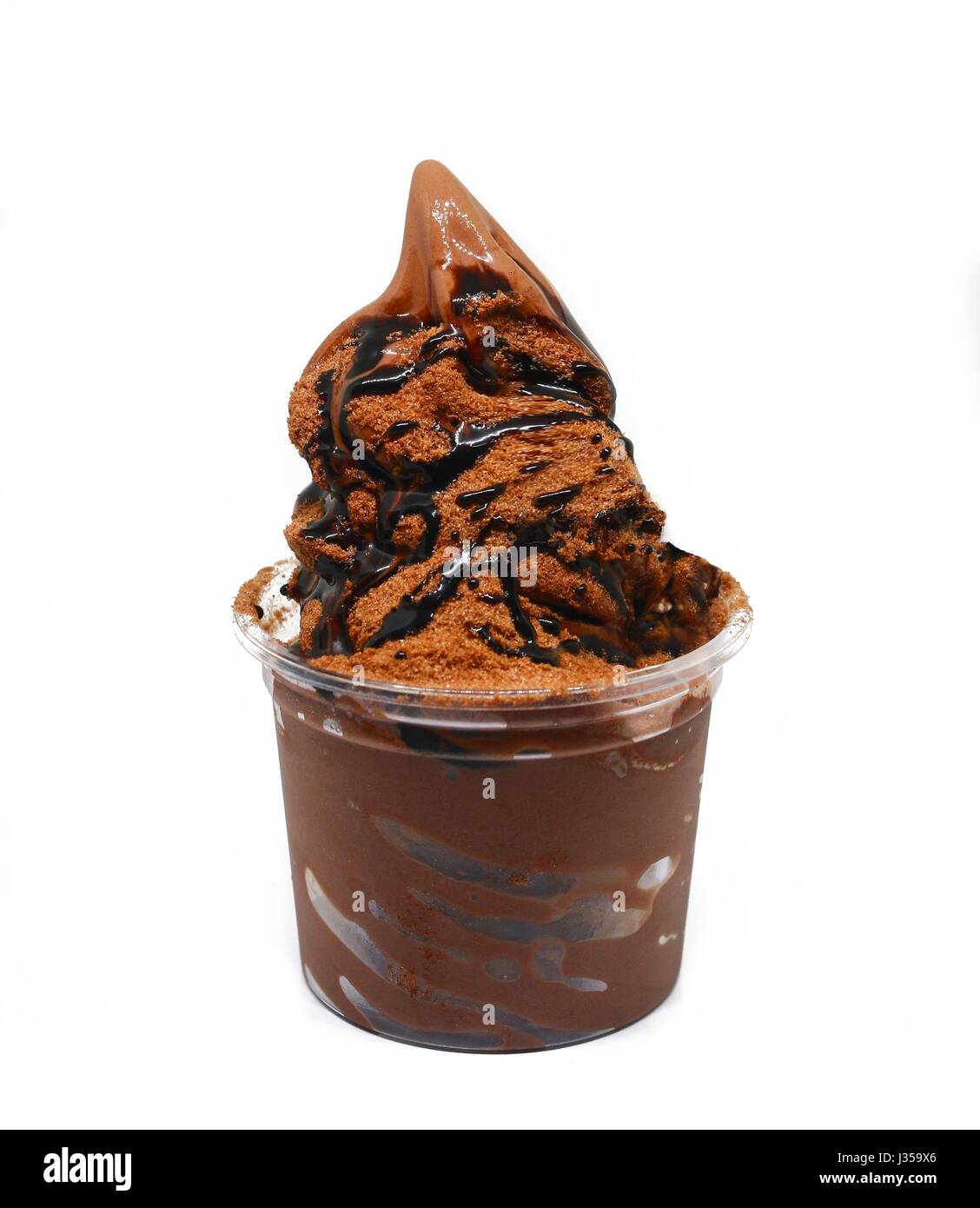 soft serve ice cream in a cup with topping Stock Photo - Alamy