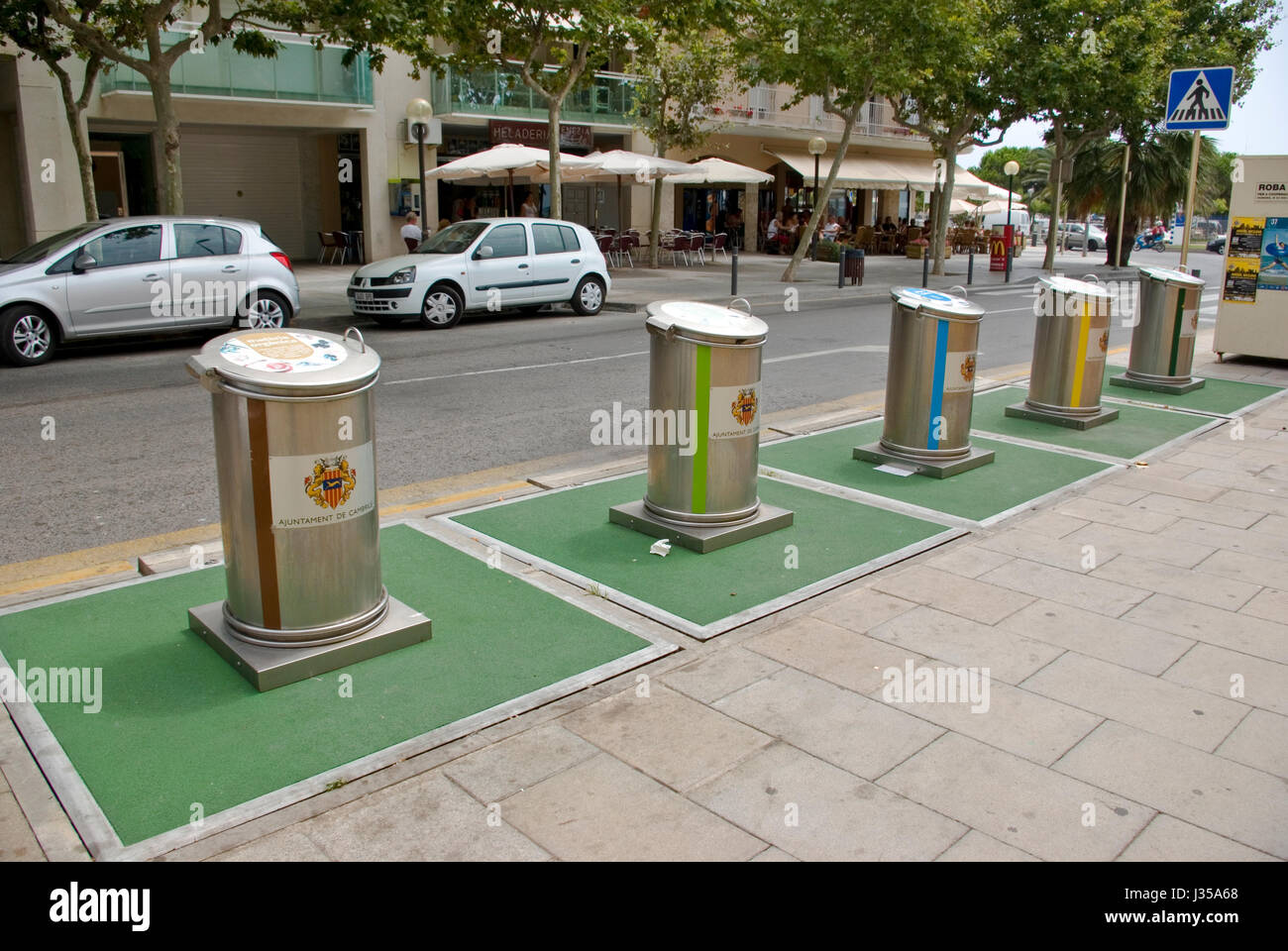 Recycling bins Spain Stock Photo - Alamy