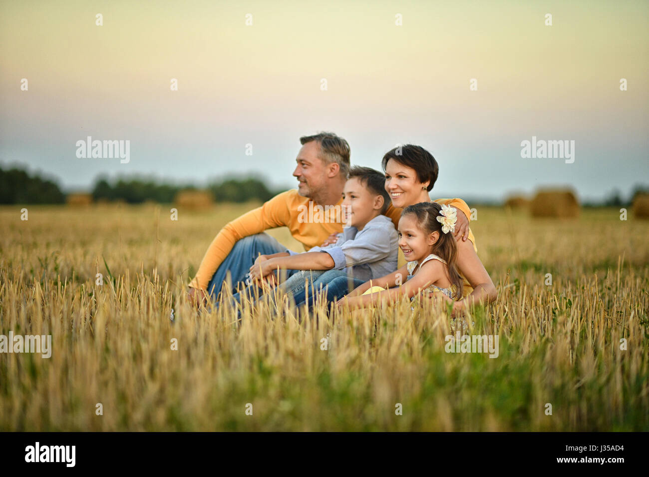 Happy family mom son sunset hi-res stock photography and images - Alamy
