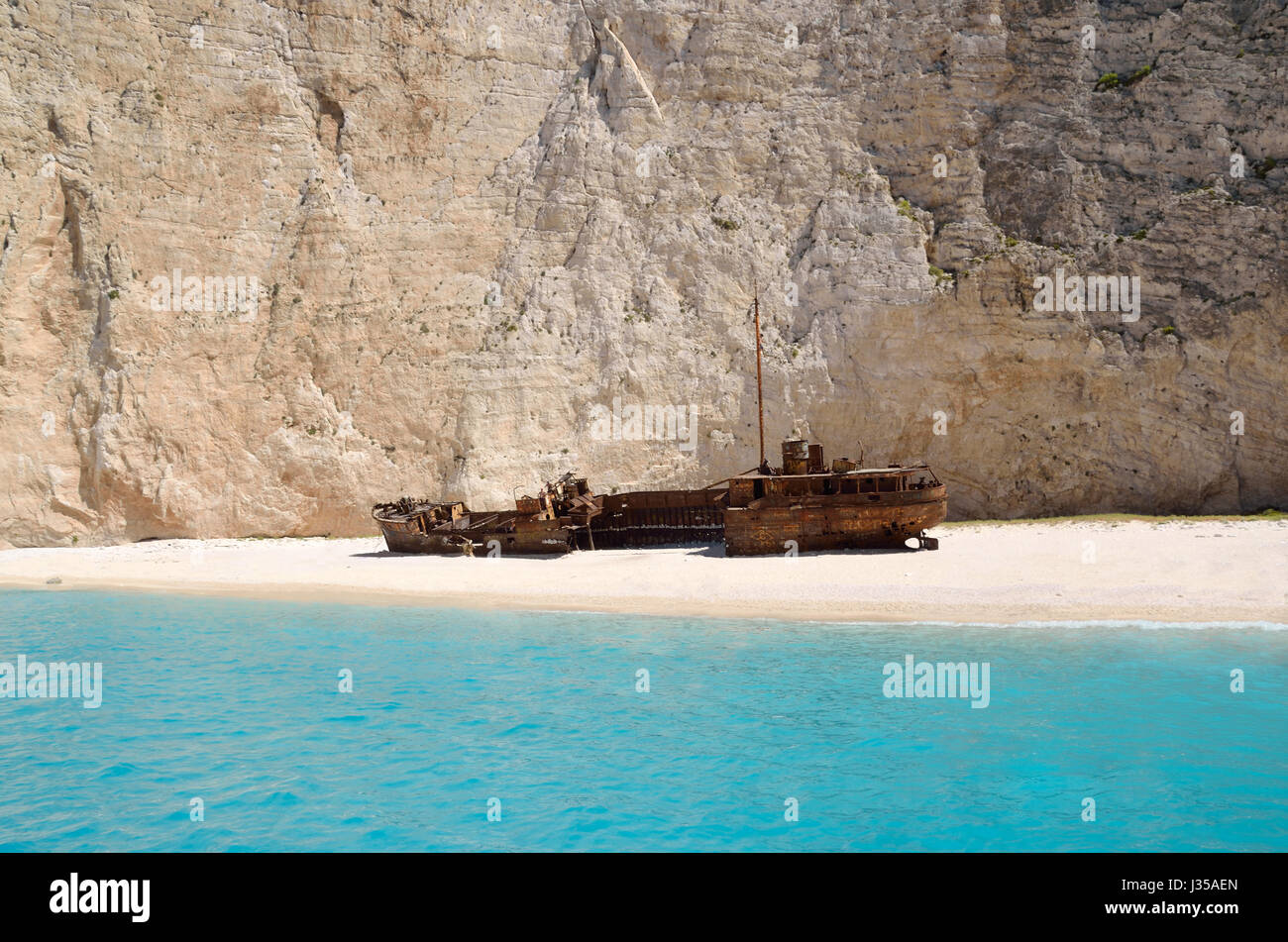 Shipwreck of Navagio beach at Zakynthos Stock Photo - Alamy