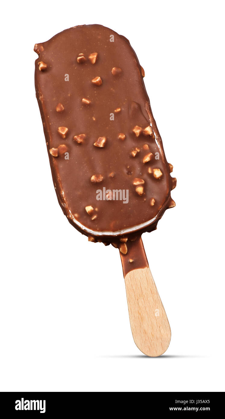 Chocolate popsicle. Ice cream isolated on white background Stock Photo ...