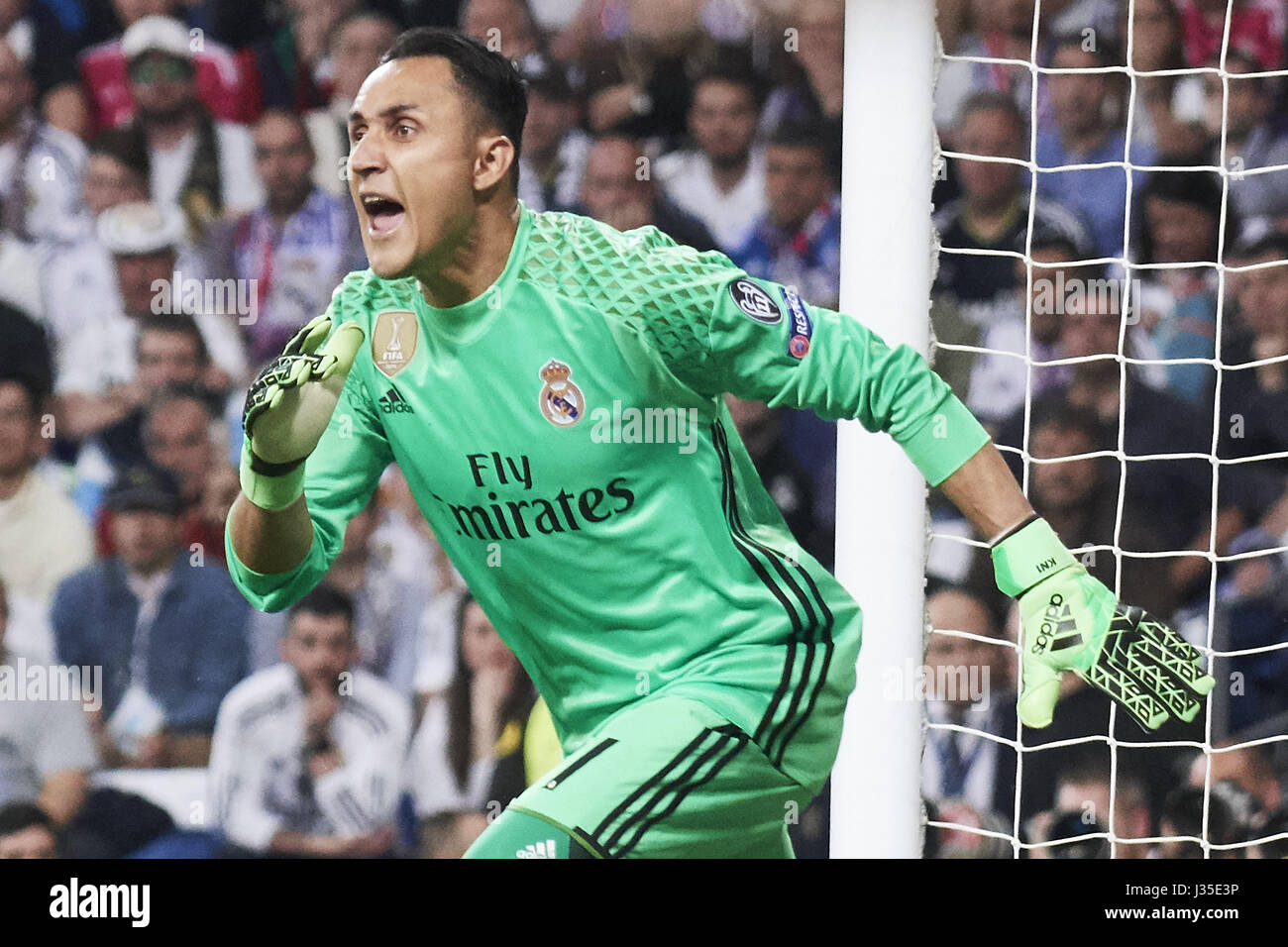 Madrid, Spain. 2nd May, 2017. Keylor Navas (goalkeeper; Real Madrid) in ...
