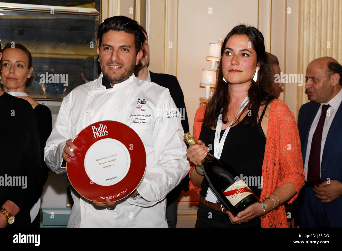 Paris, France. 2nd May, 2017. Akrame benallal (Akrame) winner in the ...