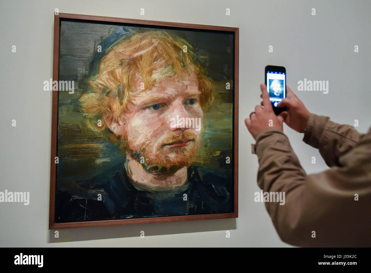 London, UK. 3 May 2017. A visitor to the National Portrait Gallery ...