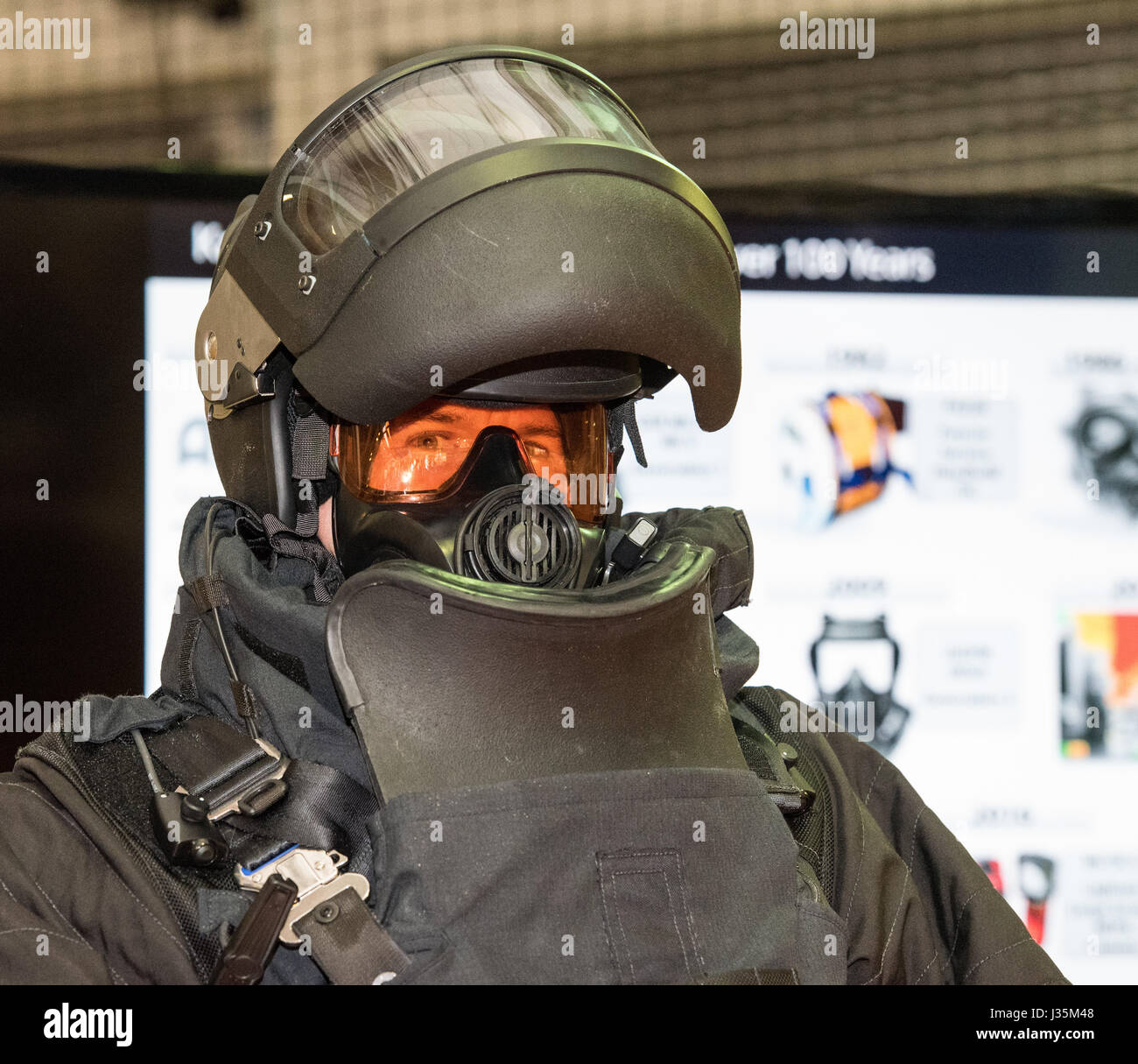 London 3rd May 2017 Bomb disposal Personal Protection equipment at the ...