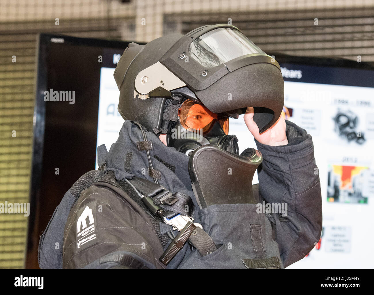 London 3rd May 2017 Bomb disposal Personal Protection equipment at the ...