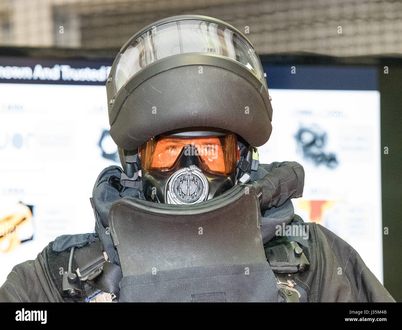 London 3rd May 2017 Bomb disposal Personal Protection equipment at the ...