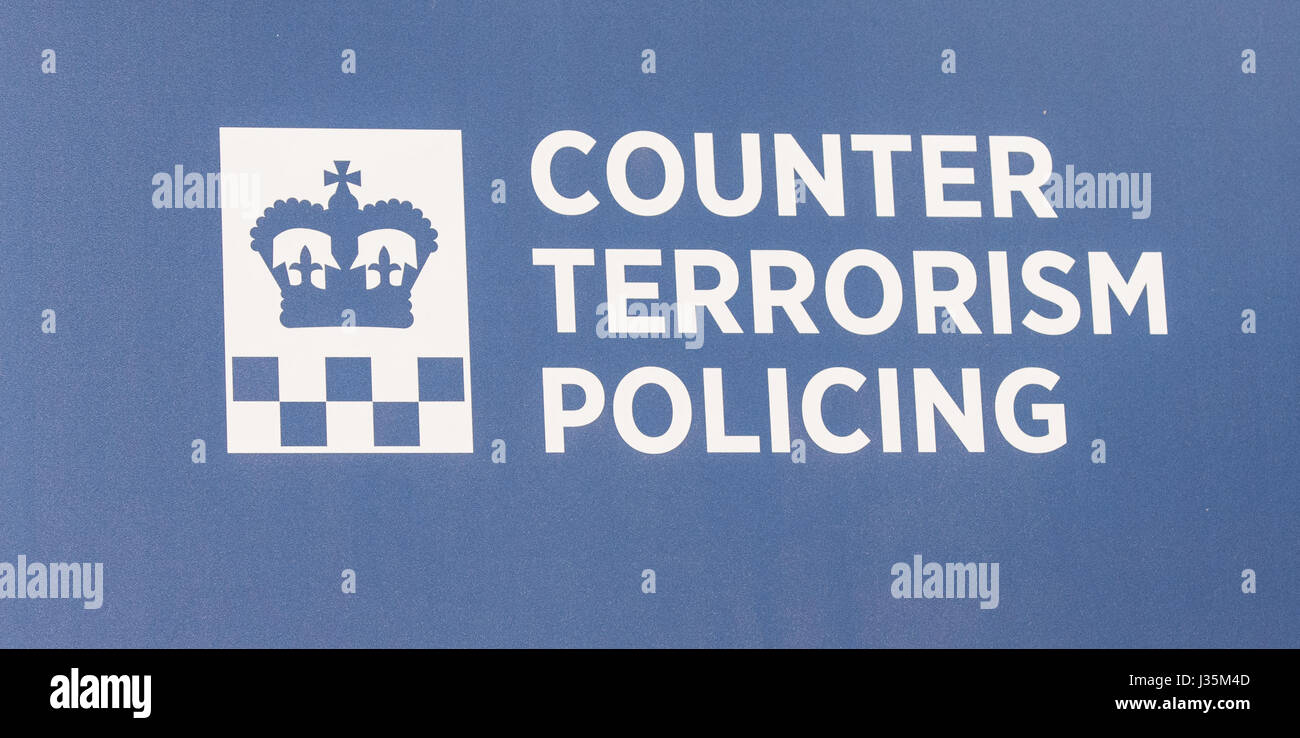 London 3rd May 2017 Counter Terrorism Policing signage at the Counter ...