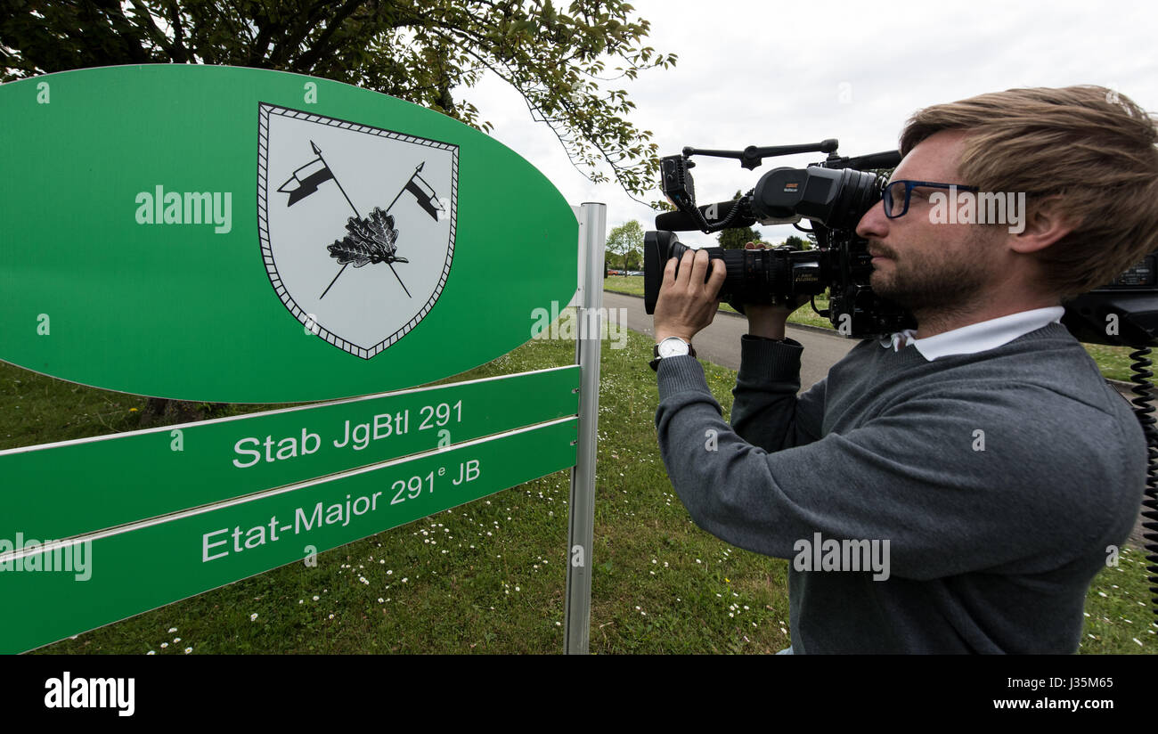 Strasbourg, France. 03rd May, 2017. The emblem of the 291st Infantry ...