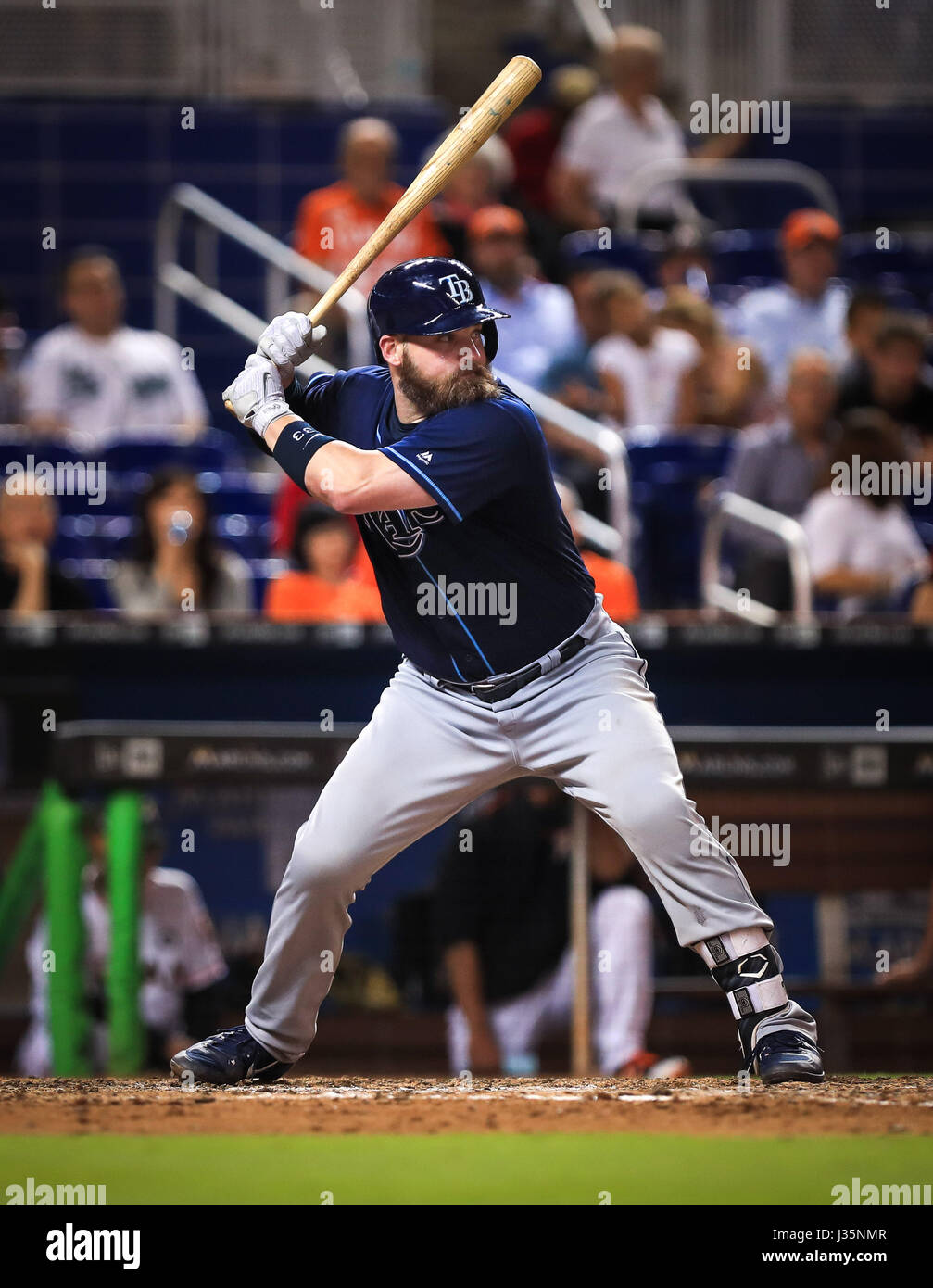 Miami, Florida, USA. 02nd May, 2017. Tampa Bay Rays catcher Derek ...