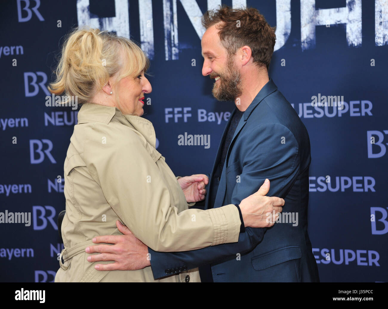 Munich, Germany. 03rd May, 2017. Actors Maximilian Bruckner and Johanna ...