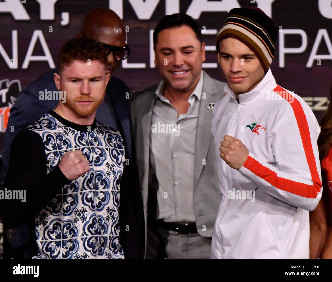 Las Vegas NV, USA. 3rd May, 2017. (L-R) Mexico's Canelo Alvarez ...