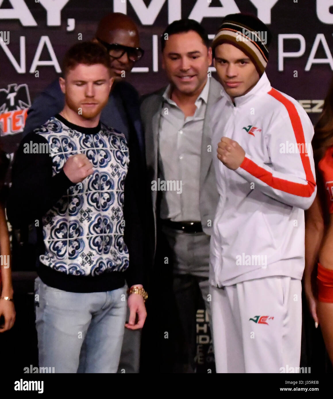Las Vegas NV, USA. 3rd May, 2017. (L-R) Mexico's Canelo Alvarez ...