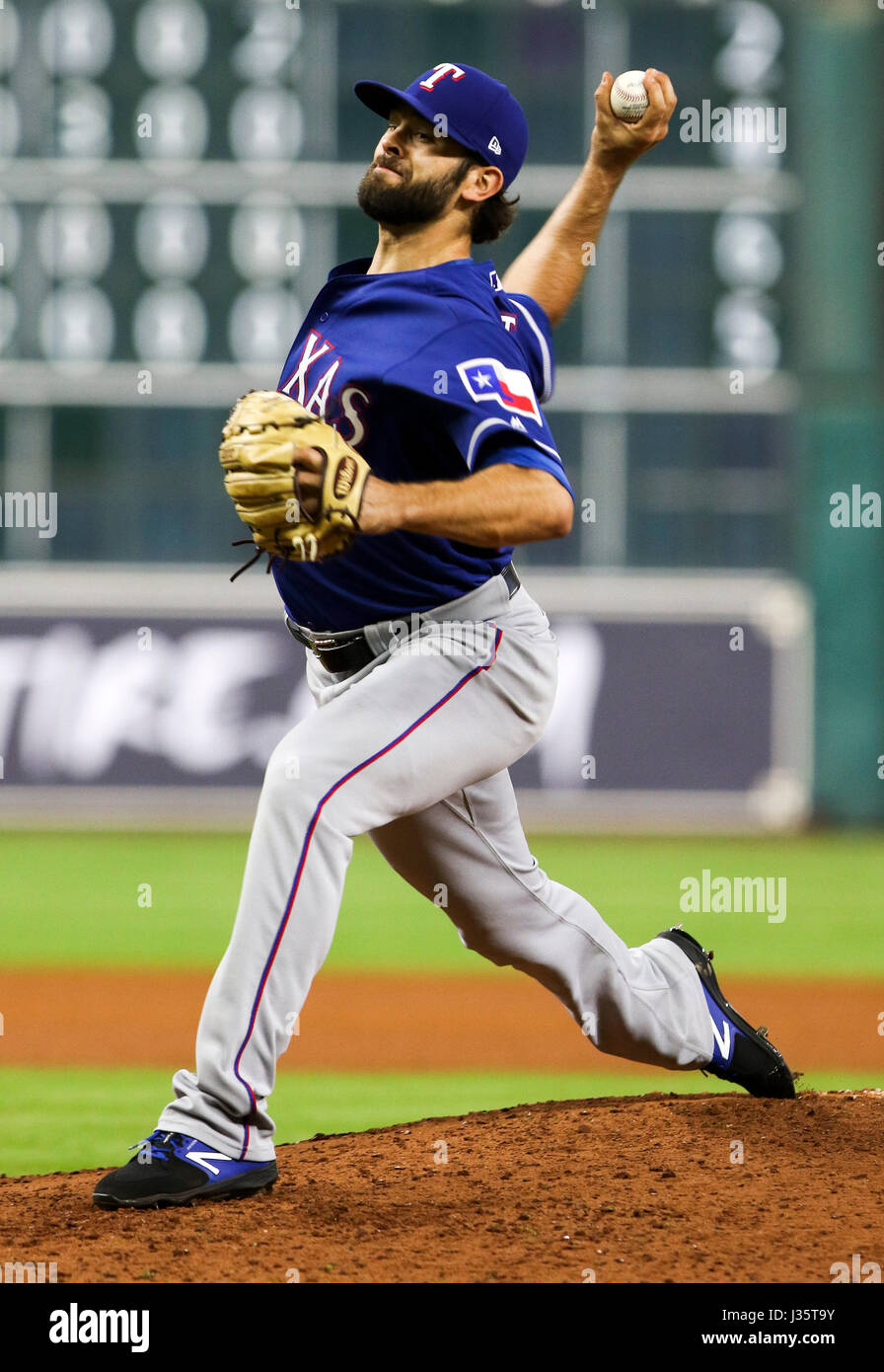Houston, TX, USA. 3rd May, 2017. Texas Rangers starting pitcher Nick ...