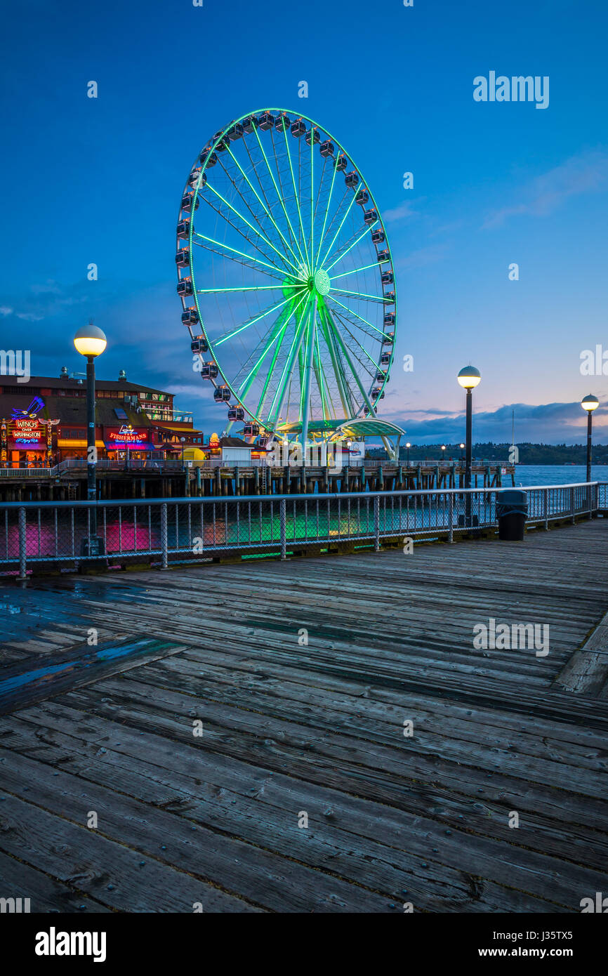 The Seattle Great Wheel is a giant Ferris wheel at Pier 57 on Elliott ...
