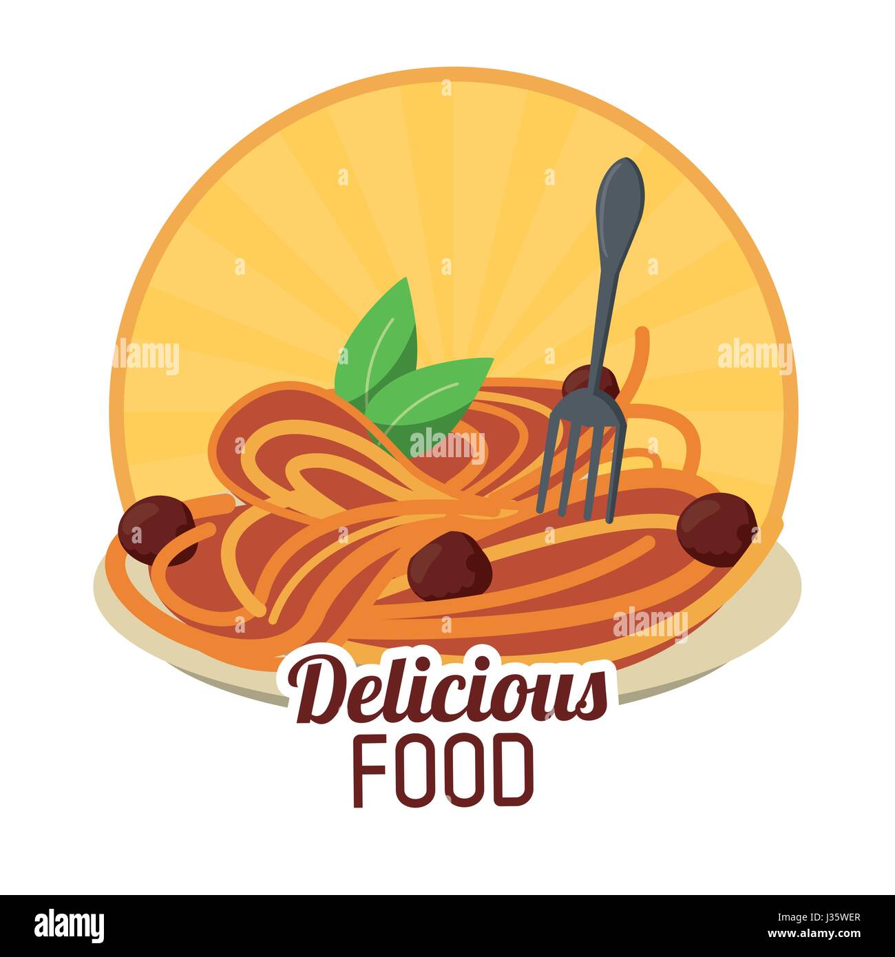 Meatballs and pasta Stock Vector Images - Alamy