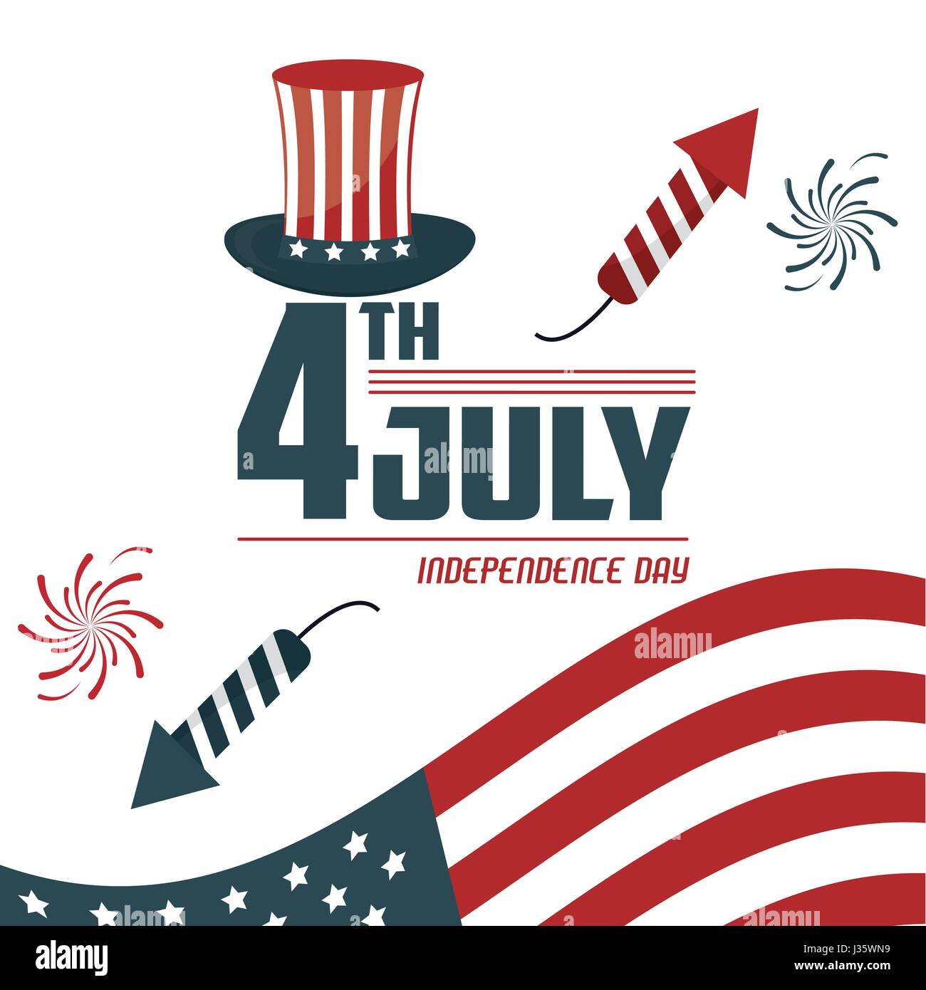 4th july independence day card greeting symbol Stock Vector Image & Art ...