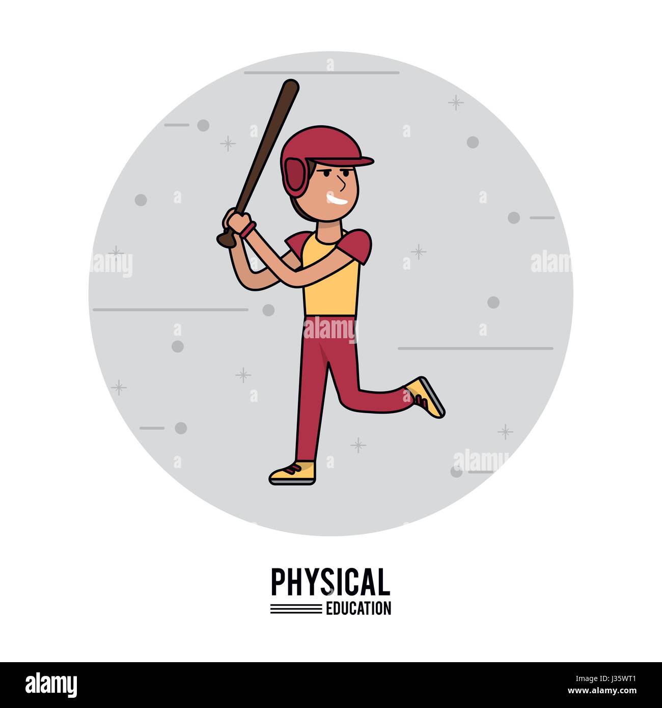 physical education - boy baseball equipment design Stock Vector Image ...