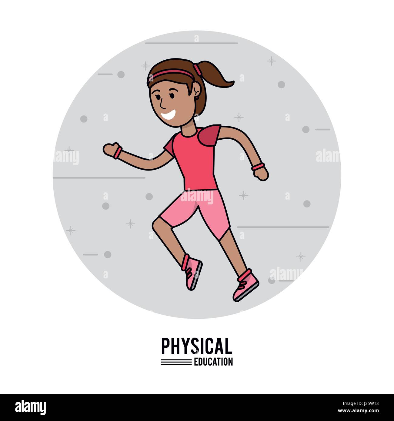 physical education - girl running sport design Stock Vector Image & Art ...