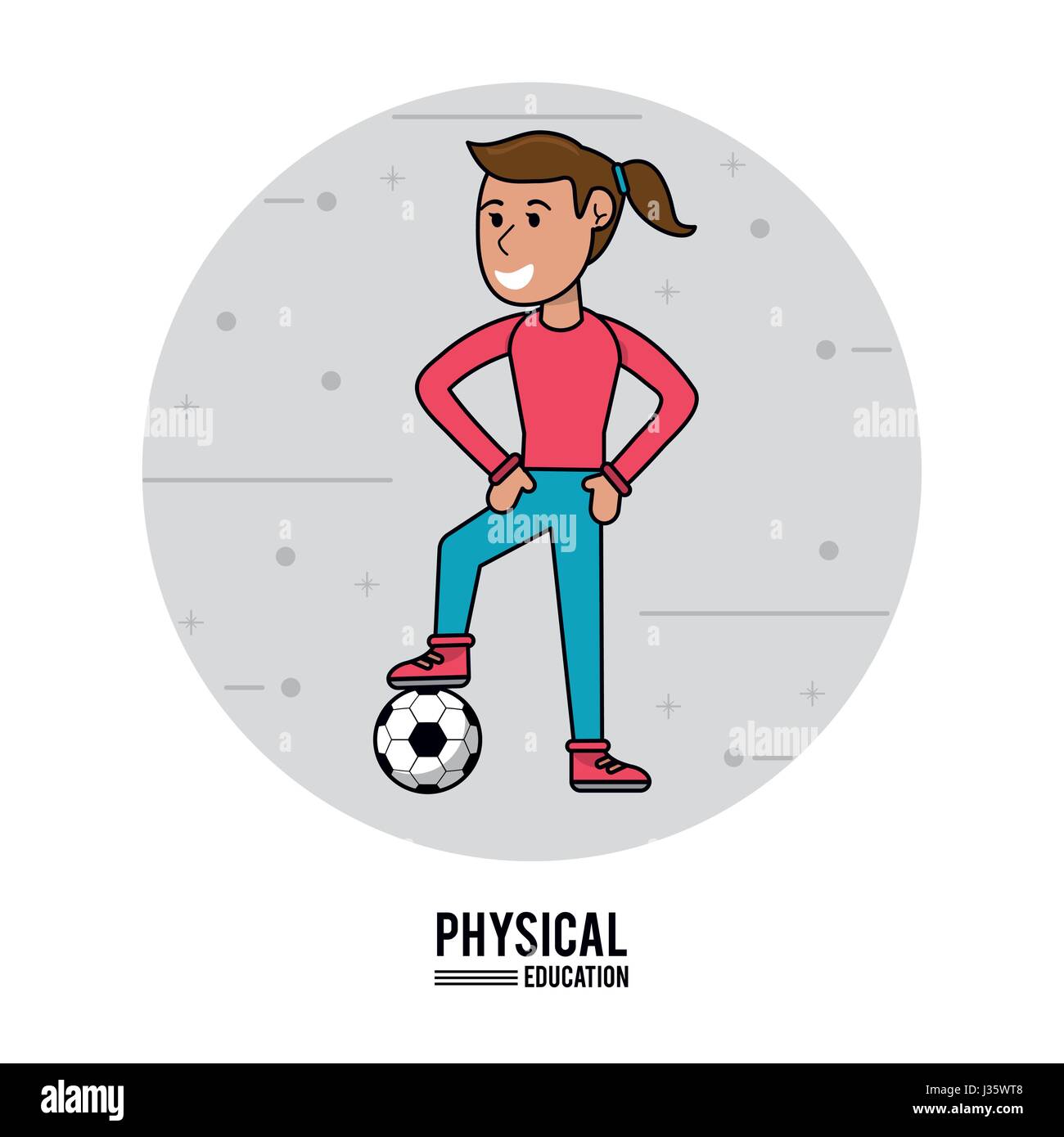 physical education - girl training soccer ball Stock Vector Image & Art ...