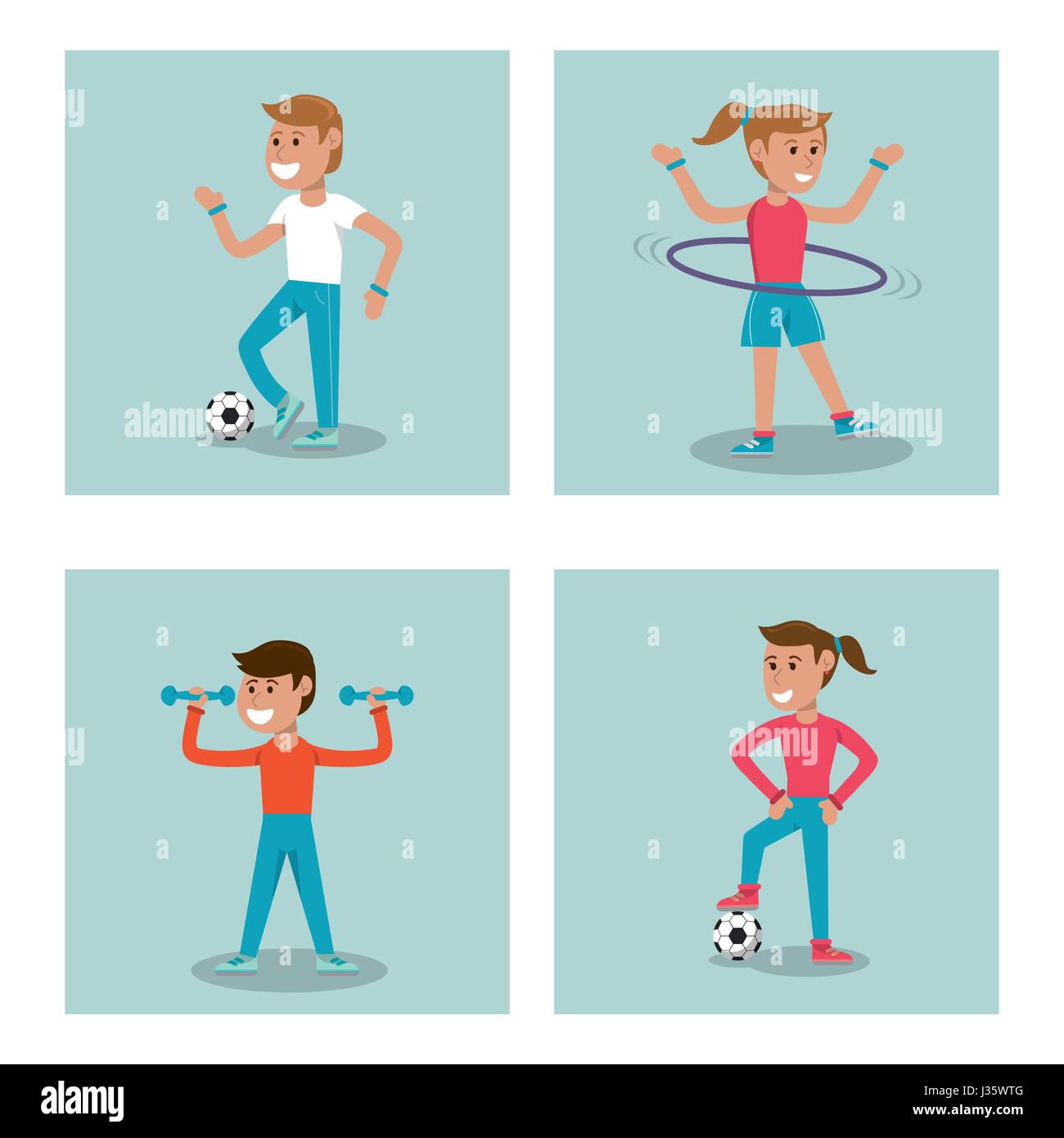 Girl gymnast hoop Stock Vector Images - Alamy