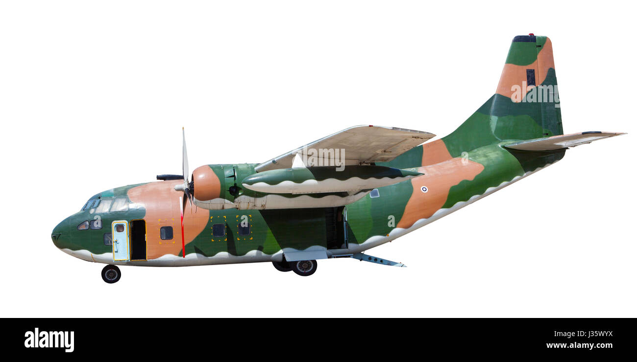 heavy military container plane isolated white background Stock Photo ...