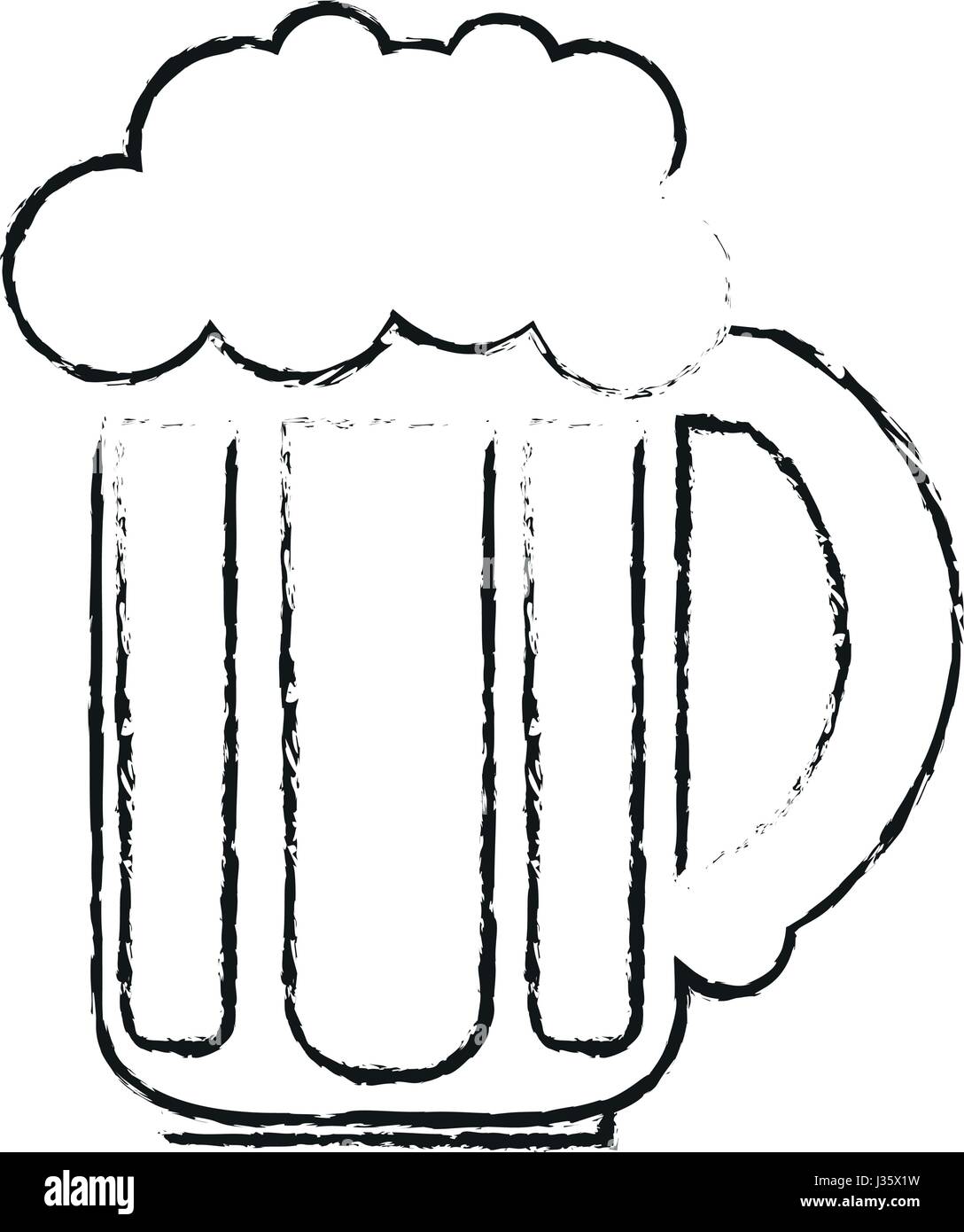 blurred silhouette image beer jar glass with foam Stock Vector Image ...