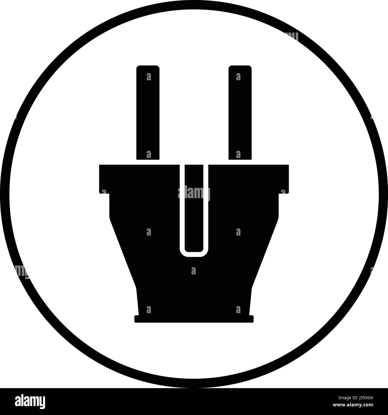 Electrical plug icon. Thin circle design. Vector illustration Stock ...