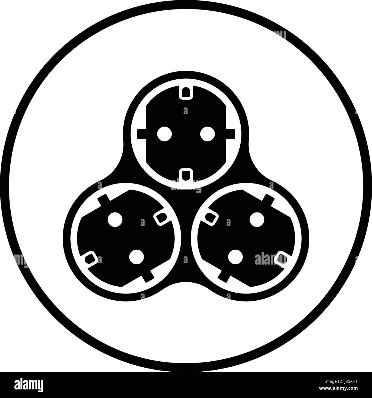 AC splitter icon. Thin circle design. Vector illustration Stock Vector ...