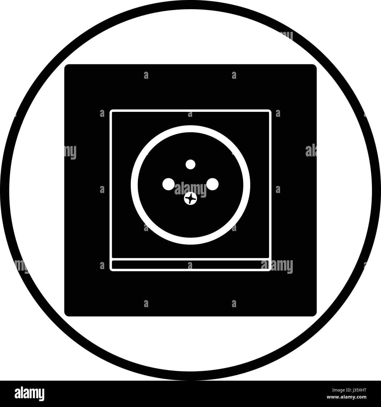 France electrical socket icon. Thin circle design. Vector illustration ...