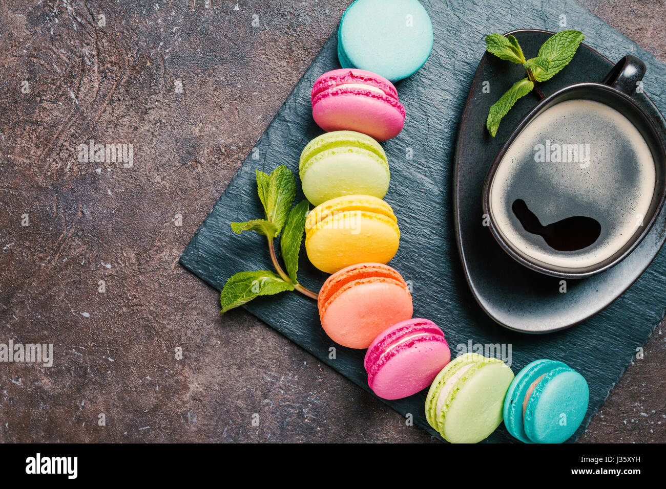 Colorful sweet macaroons Stock Photo - Alamy
